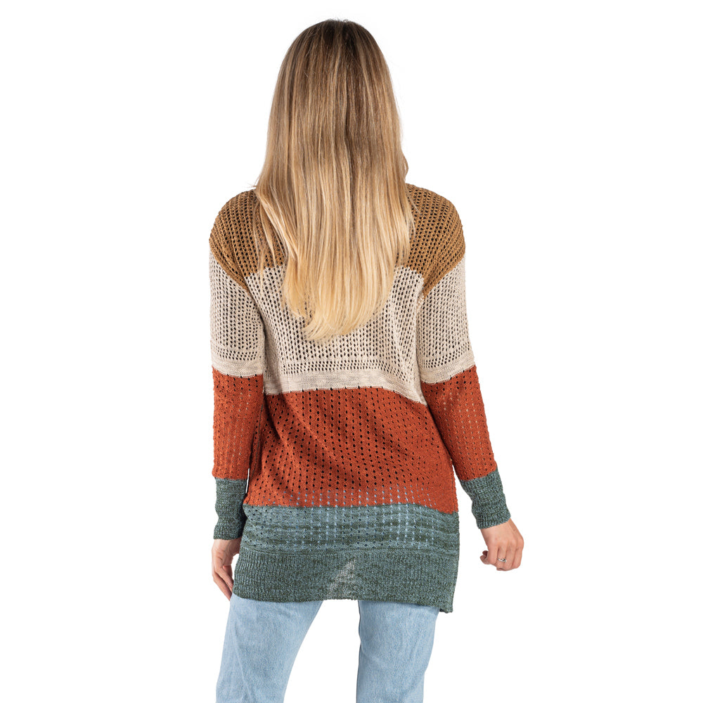 Autumn Harvest Crochet Colorblock Cardigan – Linda Anderson