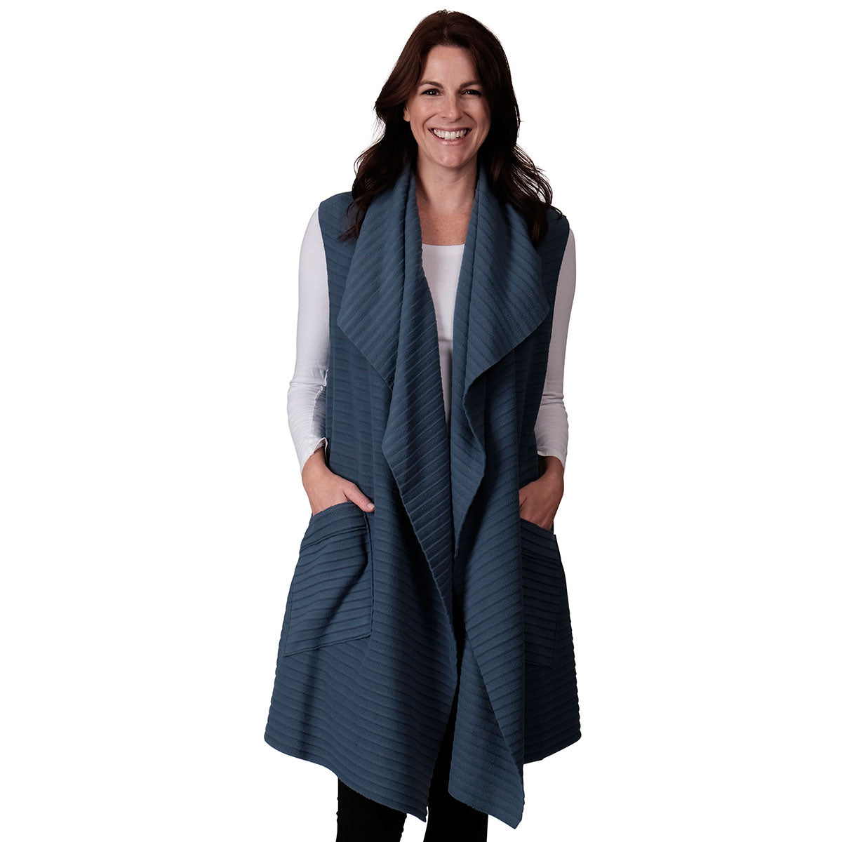 Weekender Cozy Coat Fleece Vest with Pockets Two Sizes! – Linda Anderson