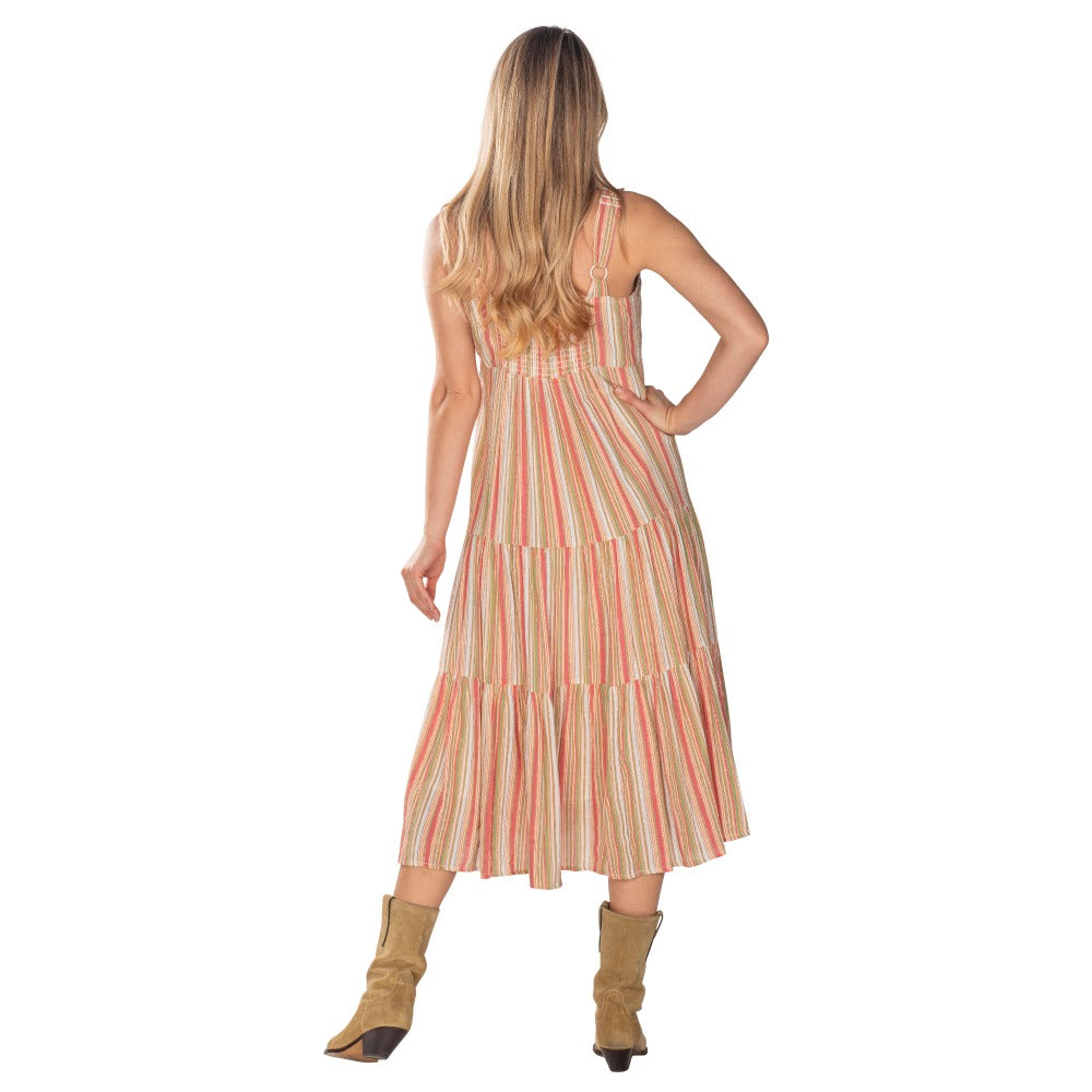 Melon Multicolored Tiered Sun Dress – Linda Anderson